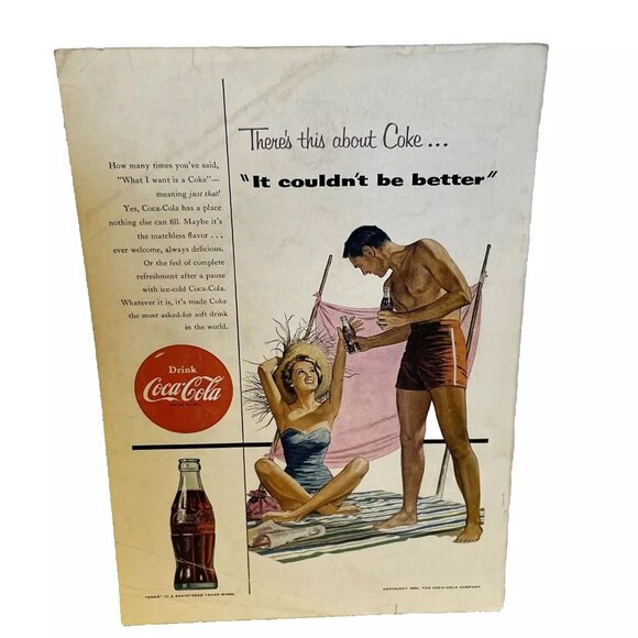Coca Cola | Office | 954 Coke Coca Cola Soda Orig Magazine Ad Beach It ...